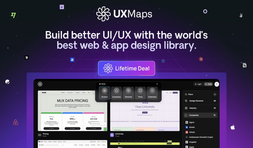 UXMaps Lifetime Deal - UI/UX Design Examples & User Flows Library | LTDVAULT
