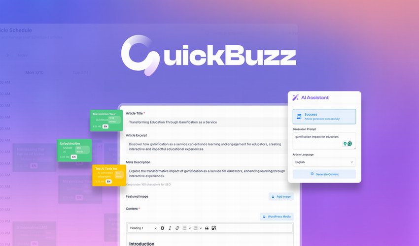 Quickbuzz Lifetime Deal - Generate articles & social posts with AI | LTDVAULT